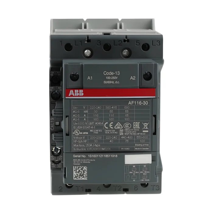 Contactor 3x116A 100-250 Vac/Vdc ABB | ElectriCaracas