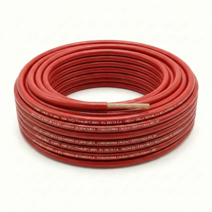 Cable THHW Calibre 10 AWG Rojo, Rollo 100m, Sigma | ElectriCaracas