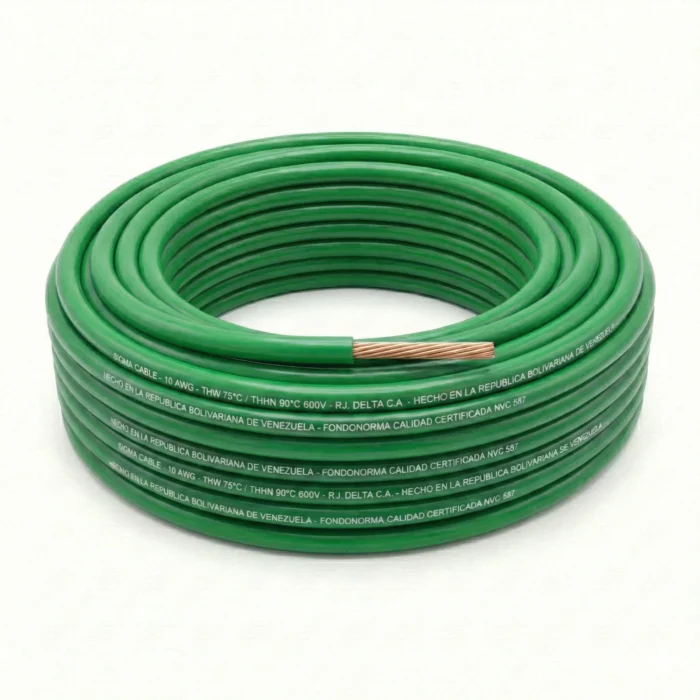Cable THHW Calibre 10 AWG Verde, Rollo 100m, Sigma — ElectriCaracas