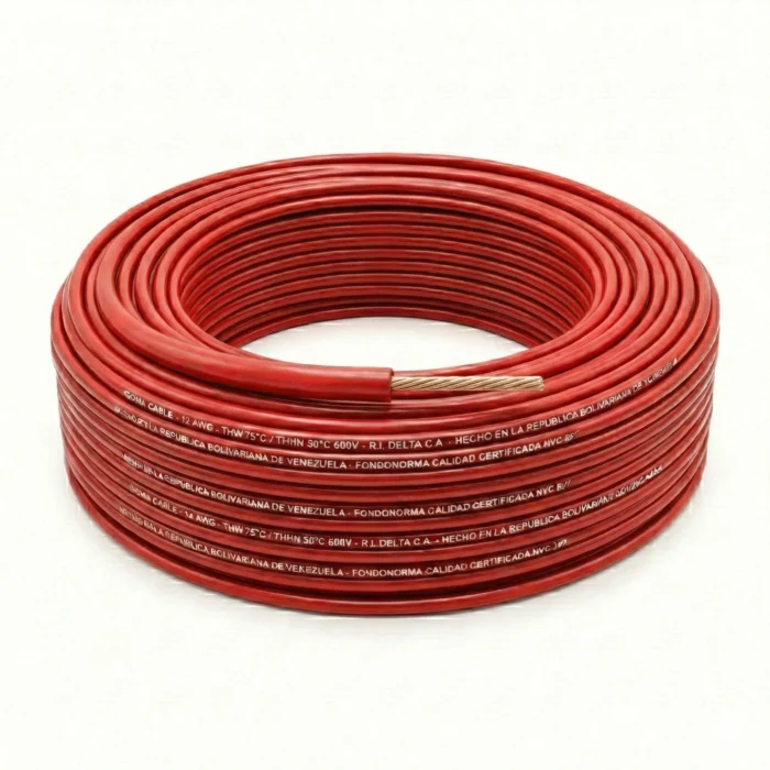 Cable THHW Calibre 12 AWG Rojo, Rollo 100m, Sigma — ElectriCaracas