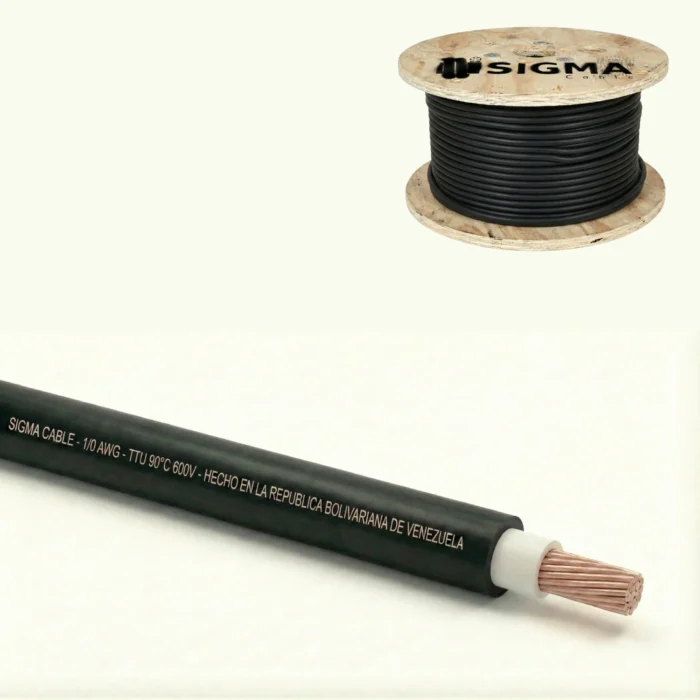 Cable TTU Calibre 1/0 AWG Negro, 90°, Por Metro, Sigma — ElectriCaracas