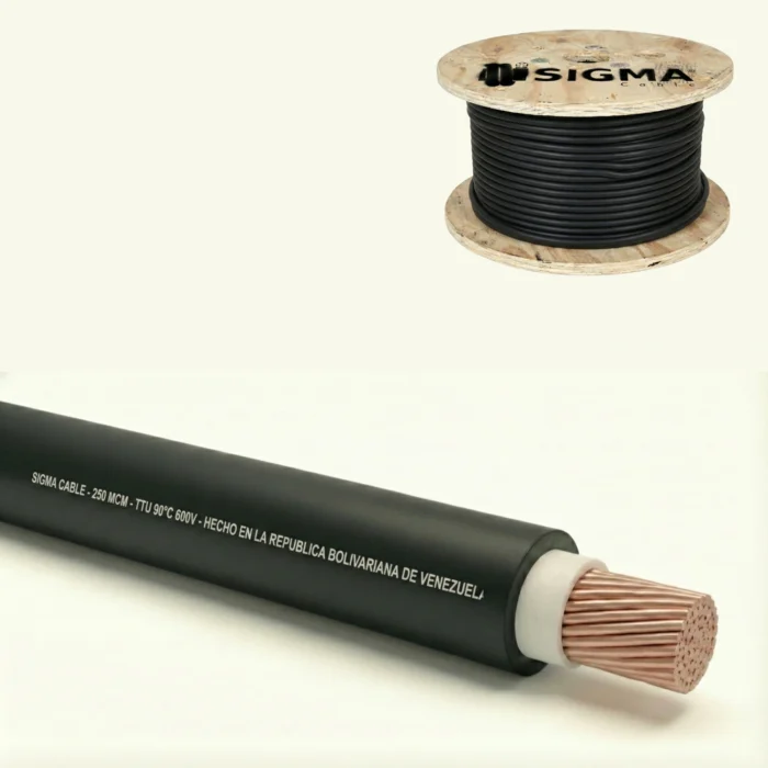 Cable TTU Calibre 250 MCM Negro, 90°, Por Metro, Sigma | ElectriCaracas