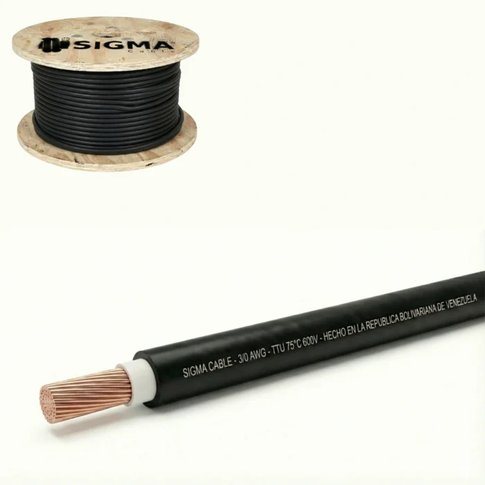 Cable TTU Calibre 3/0 AWG Negro, 75°, Por Metro, Sigma — ElectriCaracas