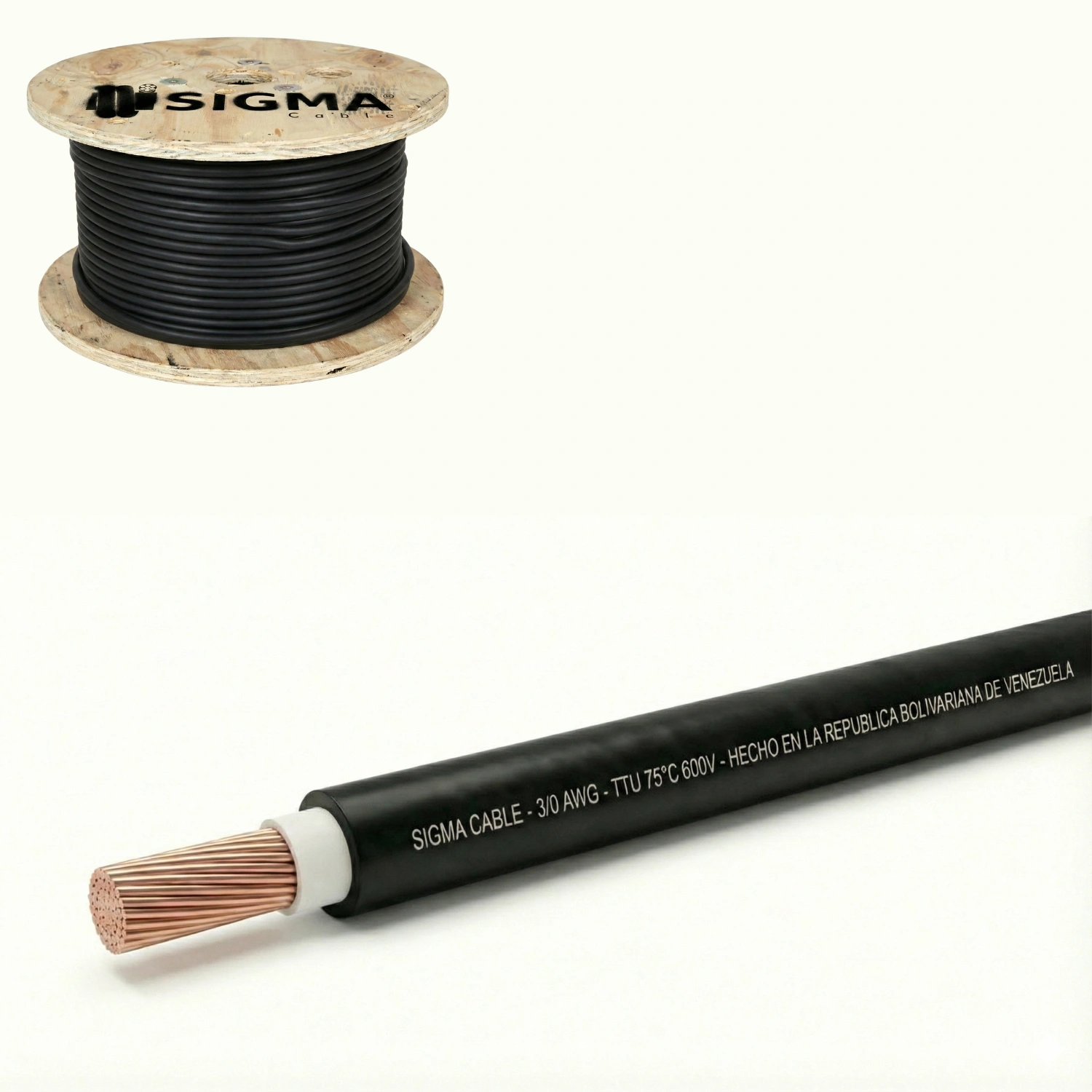 Cable TTU Calibre 3/0 AWG Negro, 75°, Por Metro, Sigma — ElectriCaracas