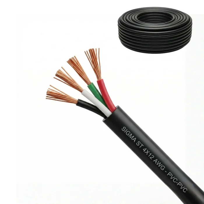 Cable ST Calibre 4X12 AWG Negro, Rollo 100m, Sigma | ElectriCaracas